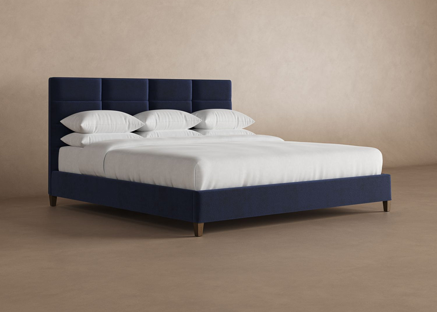 Marshall Bed - Modern Rectangular Channel Tufting
